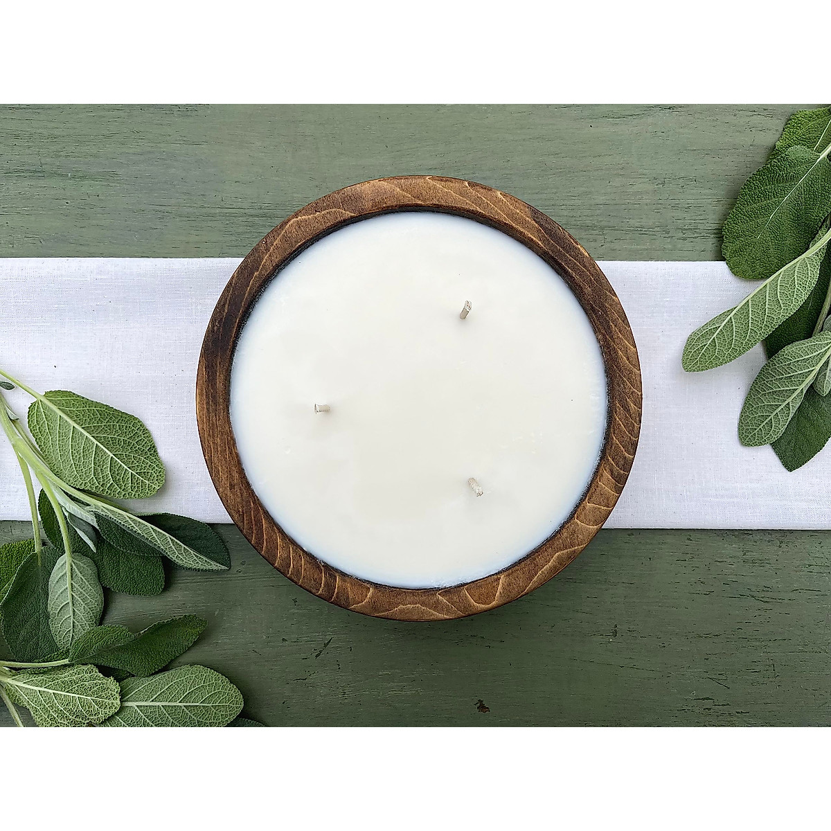 Bonneville Handmade Candles | 7 1/2" x 2" Hand Poured Pine Wood Bowl Candle, 3 Wick Dough Bowl Candle | Up to 35 Hour Burn Time | 100% Soy Wax | Scented Candle Rustic Holiday (Toasted Pumpkin Spice)