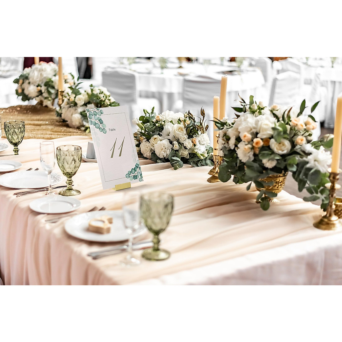 PODUFF Gold Table Number Holders, 12-Pack Metal Place Card Stands & Picture Holders with Storage Box - Ideal for Weddings, Anniversaries, and Parties