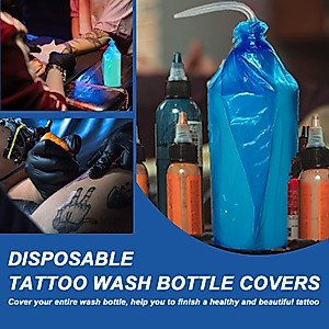 Gakonp 250pcs Tattoo Bottles Bags with 2pcs Tattoo Wash Bottles 250ml Tattoo Wash Bottle Disposable Squeeze Bottle Sleeves for Tattoo Supplies Tattoo Kits…