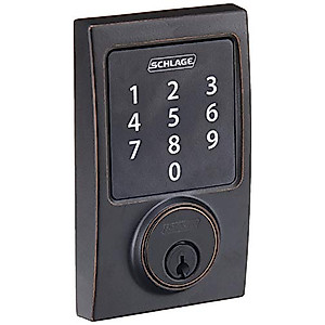 Schlage Lock Company BE468CEN716 Connect Century Touchscreen Deadbolt, Aged Bronze