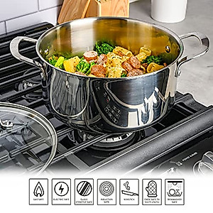 Martha Stewart Castelle 5-Quart 18/8 Stainless Steel Induction Safe Dutch Oven