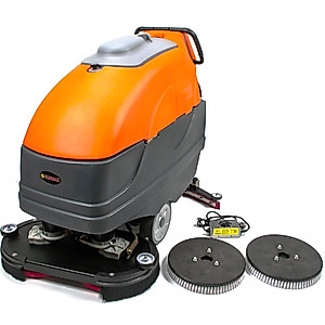 SUNMAX RT120 34" Self-Propelled Commercial Floor Scrubber Machine - 33-Gal Tank, Dual Brushes, Battery Powered, High Efficiency for Large Areas