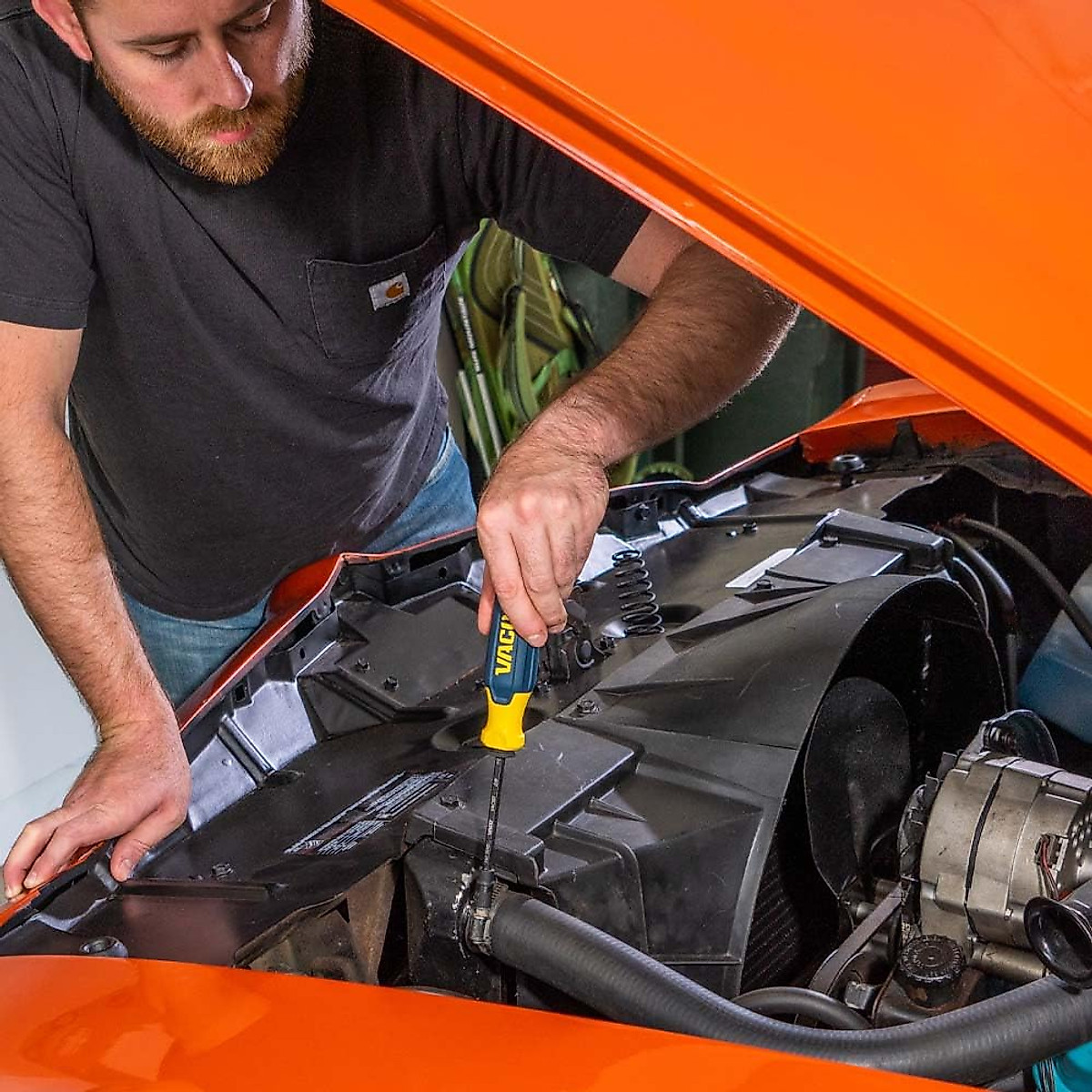 VACO VAC1070 Impact Driver, 7-in-1 SAE Multi-Bit Impact Flip Socket with Handle, 6 Easy-to-Identify Hex Driver Sizes and 1/4-Inch Bit Holder