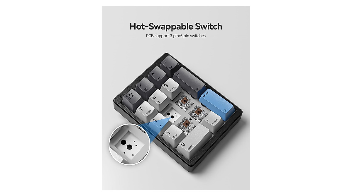 Kisnt 17 Keys Mechanical Number Pad - Hot Swappable