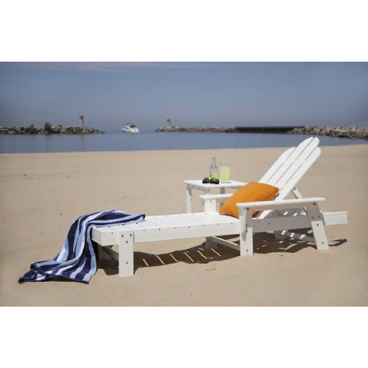 POLYWOOD ECT18WH Long Island 18" Side Table, White