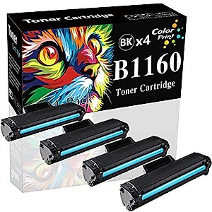 4-Pack ColorPrint Compatible Toner Cartridge Replacement for Dell 1160 B1160W 1160 331-7335 YK1PM HF44N HF442 Work with B1160 B1163w B1165nfw Printer (Black)