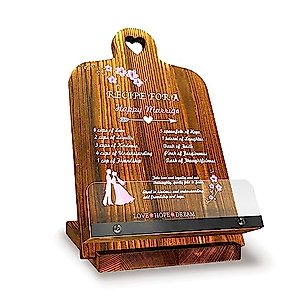 ORIKASO Wedding Gifts for Couples 2023 Engagement Anniversary Newlywed Gift for Couple Bridal Shower Gifts for a Happy Marriage Cookbook Stand Recipe Book Holder for Kitchen