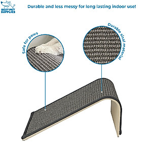 Best Pet Supplies Catify Sloped Sisal Cat Scratchers for Indoor Cats, Climbing Ramp Fun and Interactive Indoor Play, Supports Natural Pet Behaviors, Heavy Duty - Gray