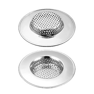 Juvielich Stainless Steel Sink Strainer-2.95" Diameter Rim Mesh Strainer Coarse Mesh Perfect for Kitchen Sink/Bathroom Bathtub Wash basin Floor drain balcony Drain Hole Hair Catcher 2Pcs