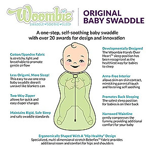 Woombie Air Nursery Swaddling Blanket - for Babies Up to 6 Months - Vented (Freebird, 14-19 lbs)