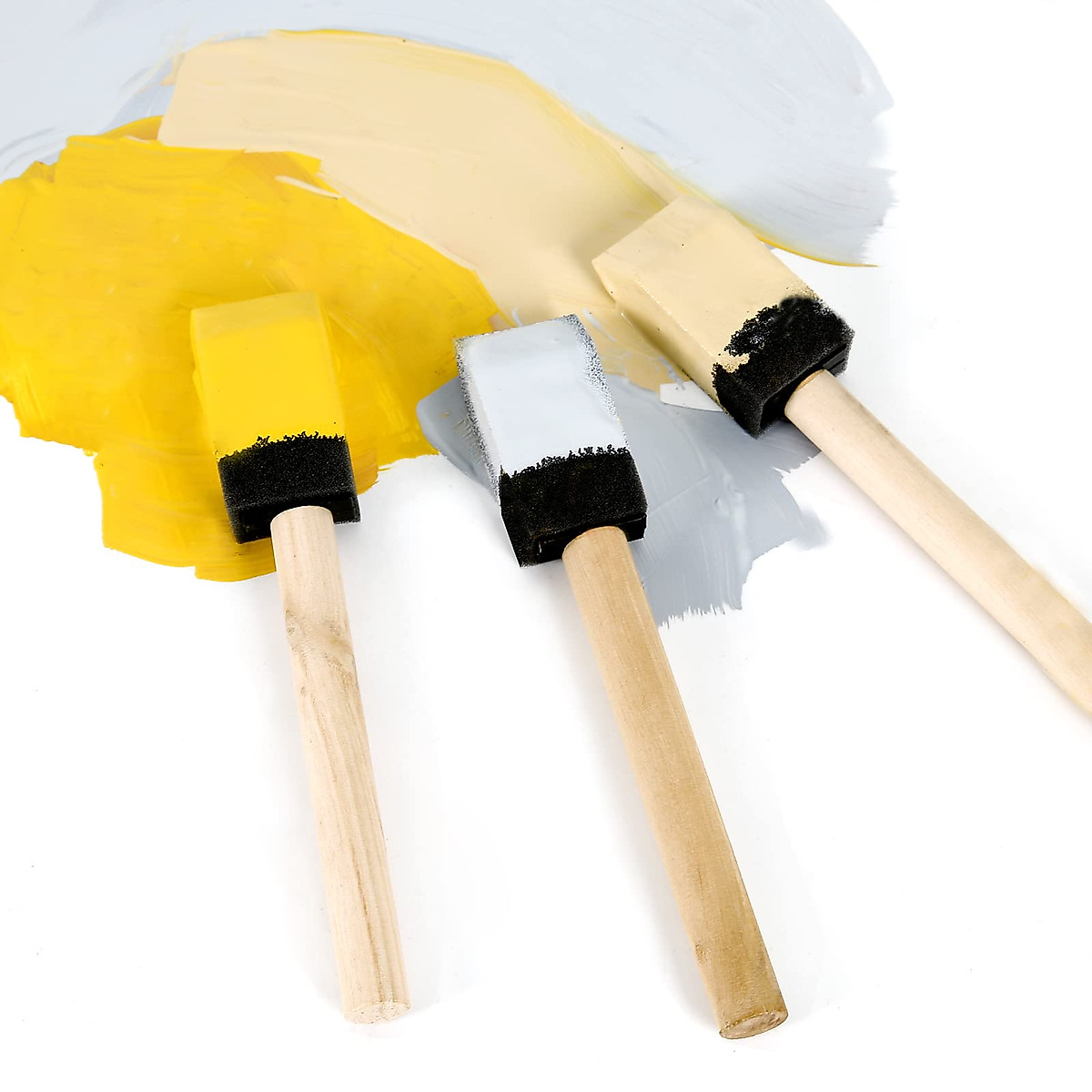 Mister Rui-Poly Foam Paint Brushes, 12 Pack, 1 Inch Sponge Brushes for Painting, Paint Sponges Set, Light and Durable, Ideal for Painting and Cleaning