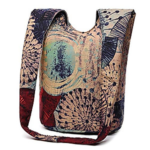 Women Hand Fashion canvas Hippie Crossbody Bags Bohemian Animal Prints Hobo Bags (Purple)