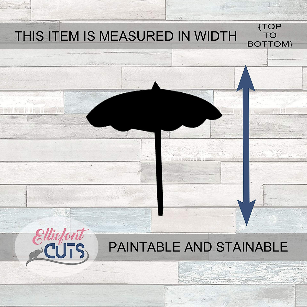 Beach Umbrella Wooden Cutouts for crafts, Laser Cut Wood Shapes 5mm thick Baltic Birch Wood, Multiple Sizes Available