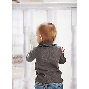 Winkeyes Children Safety Rail Balcony Stairs Safety Net Banister Stair Net for Kids/Pet/Toy Safety on Indoor/Outdoor Stairs, Balcony, or Patios, 9.8 x 2.5 ft