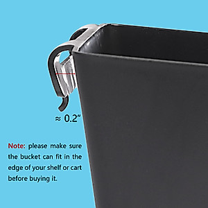 OVAKIA Hanging Cup Holder 6-Pack Little Hanging Bucket for Utility Rolling Cart Shelves Storage Basket for Kitchen Bathroom Desktop Small Organizer for Make UP Brush Pencil Tool (Black)