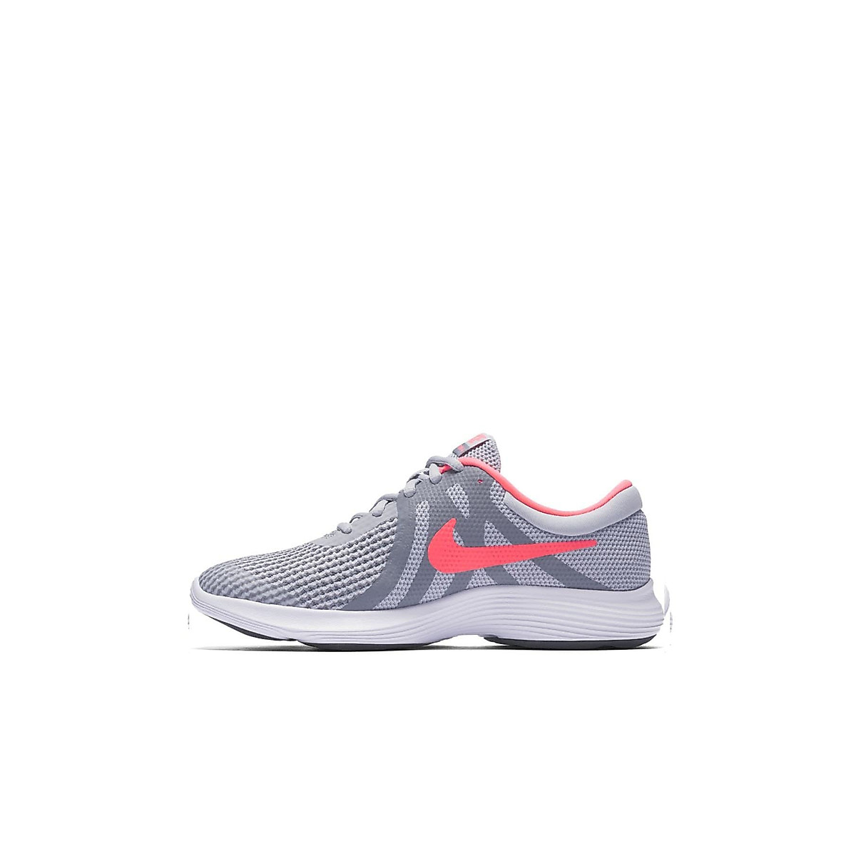 Nike Unisex-Child Revolution 4 (GS) Running Shoe, Wolf Grey/Racer Pink-Cool Grey-White, 6 M US Big Kid
