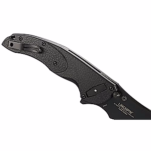 CRKT Linchpin EDC Folding Pocket Knife: Heavy Duty Everyday Carry, Black Blade with Veff Serrations, Flipper, Deadbolt Lock, Ball Bearing Pivot, GRN Handle, Pocket Clip 5406K
