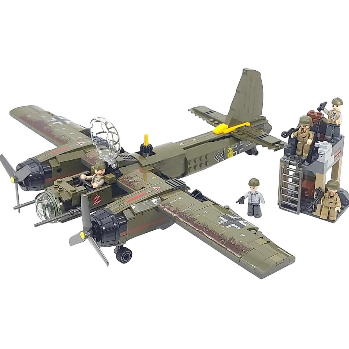 General Jim's WW2 Military Iron Empire Building Blocks Air Bomber JU88 - World War 2 Aircraft Fighter Plane Brick Building Set
