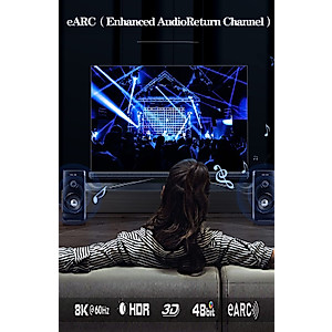 Soonsoonic HDMI 2.1 Cable 25 Ft 8K 48Gbps Ultra High Speed Cables & 8K@60Hz 4K@120Hz 144Hz eARC Dynamic HDR 3D HDCP2.2&2.3 HDMI Cord | for HDTV Monitor RTX 3090 Xbox Series X PS5 ect (7.6M)