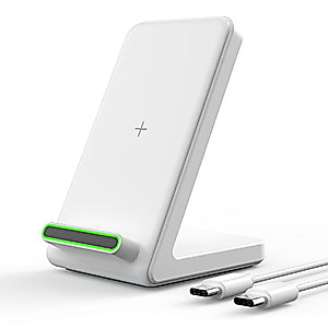 Wireless Charger, Wireless Charging Stand for iPhone 14/13/12 Pro Max/Pro/Mini, SE 11 X XR XS MAX 8 Plus, Wireless Phone Charger for Samsung S22/S21/S20/S10/S9+/Ultra, Note 20/10/9/8 (No AC Adapter)