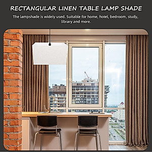 Uonlytech Rectangle Lampshade Linen Lampshade Creative Desktop Lampshade Home Simple Lampshade Decorative Lamp Shade