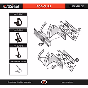 Zefal "Cristophe Mountain Bicycle Half Toe Clips, L/XL, Black