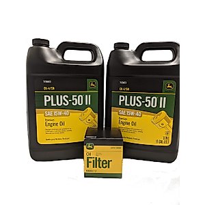 John Deere Original Equipment Oil Change Kit Filter and Oil - (1) M806419 + (2) Gallons 15W-40
