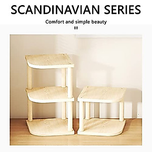 3 Tier Corner Shelf countertop Organizer, Beautiful Natural 100% Acacia Wood, Multi-Purpose Shelf Storage for Bathroom, Kitchen, Office, Under Sink, Vanity, Makeup. (General)