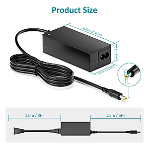 Basicvolt DC 12V 5A 1.5A 1.2A Power Supply, AC Adapter 100-220V to 12Volt 5Amp Replacement Cord Converter Transformer 5.5x2.1mm Plug for LED Strip Light DVD Player Security Cameras and 12VDC Devices
