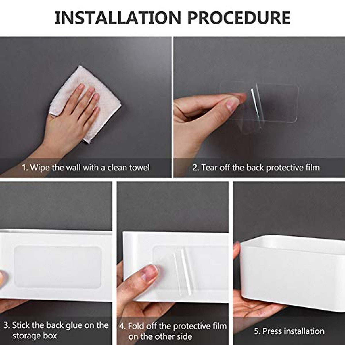 3Pcs Wall Mounted Remote Control Holder Floating Organizer Stick On Wall Shelf Non-Drilling Bathroom Storage Brackets Ledge Shelf