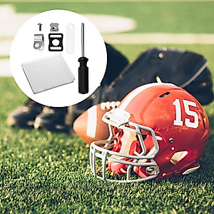 Helmet Repair Kit, 73Pcs Football Helmet Repair Kit R Shape Football Visor Clips Screws Nuts Rubber Gaskets Helmet Buckles with Srewdriver, Chin Strap Adapter for Hockey, Baseball, Softball Helmets