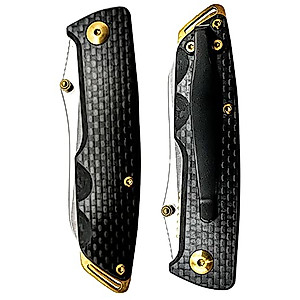 Summit Knife Co Mount Olympus EDC Folder Knife 2.75” VG10 Stainless Steel Blade - Black Carbon Fiber Scales Handle - Gentlemans Every Day Carry Lightweight Folding Pocket Knife