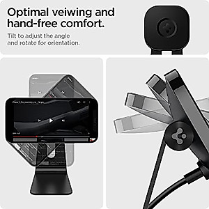 Spigen OneTap Pro (MagFit) Designed for Magsafe Stand Wireless Charger Stand Compatible with iPhone 14, iPhone 13, iPhone 12 Models, AirPod Pro, AirPod Pro 2, AirPod 3 Stand - Black