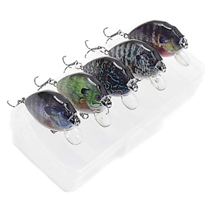 PENCHEN 5PCS Fishing Lures 6cm 15g Mini Wobbler Fishing Lure Artificial Hard Bait Crankbait with Tackle Box for Fish Bass