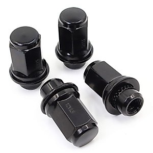 Set of 24 Veritek 12x1.5mm 1.87 Inch 47mm Length 13/16 Hex OEM Factory Mag Washer Style Black Lug Nuts for Lexus Toyota Tacoma 4 Runner FJ Cruiser SR5 Pre-Runner TRD Off-Road Limited OEM Replacement