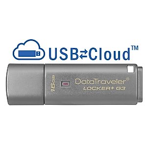 Kingston Digital 16GB Data Traveler Locker + G3, USB 3.0 with Personal Data Security and Automatic Cloud Backup (DTLPG3/16GB)