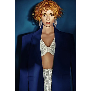 CLASSYZINT Large 80s Dangle Earrings For Women Shiny Silver Plated Mesh Grid Sequins Metallic Disco Earrings For Prom Party Dress Up Jewelry…