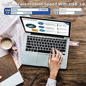 USB 3.0 Flash Drive, V-Star Photo Stick 128GB for Photos, Photostick Thumb Drive Compatible with Phone/iPad/iOS/Android/Mac/PC (Pink 1)