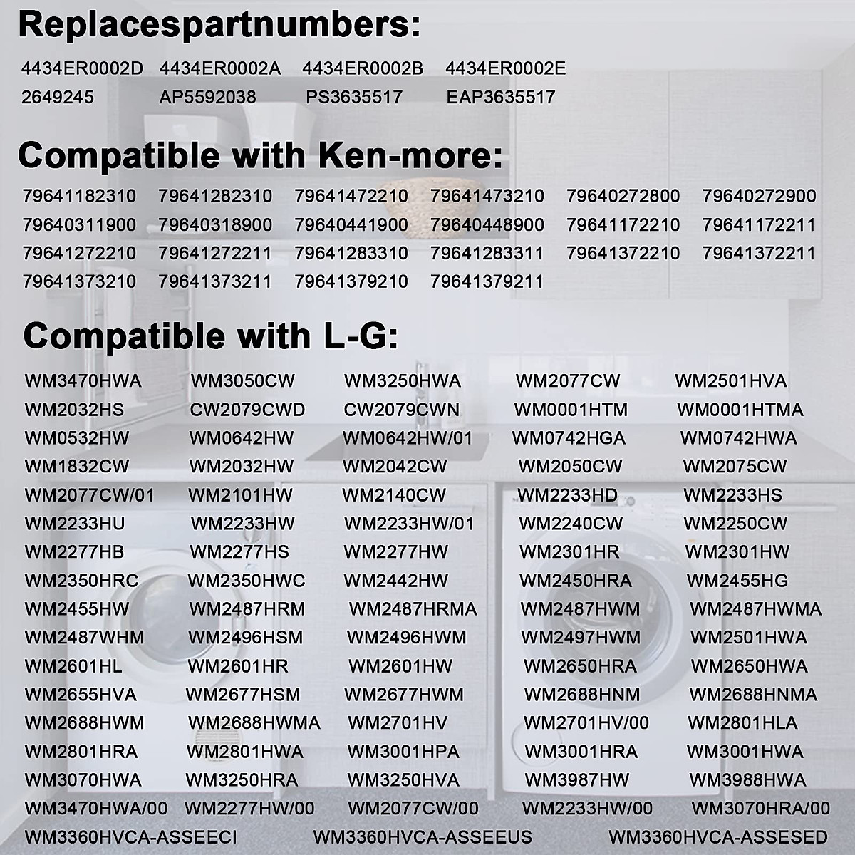 4434ER0002D 4434ER0002A Washer Spinner Support, Replacement for L-G Ken-more Washing Machine - Rear Drum Support Spider Replaces 4434ER0002B 4434ER0002E AP5592038