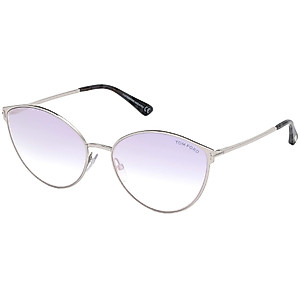 Tom Ford FT0654 16Z Shiny Palladium Zeila Cats Eyes Sunglasses Lens Category 2