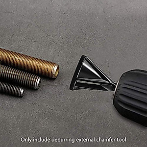 CZS HSS Deburring External Chamfer Tool High Speed Steel Hex Shank Remove Burr Tools for Drill Bit Fits for Bolts 2 Pack Black