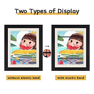 SEONHOKEEN 2 Pack Kids Art Frames, Kids Artwork Frames Changeable Front Opening Kids' Picture Frames for Kids Art Display (BLACK)