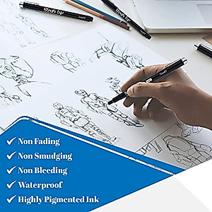 Vanli's 12 Pack Fine Tip Art Pens for Drawing. Waterproof Archival Fineliner Calligraphy Hand Lettering Pens. Microline Bible Journaling Pens, 12 Pack