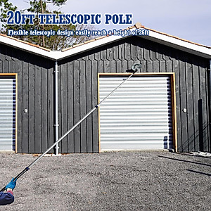 Light Bulb Changer Light Bulb Extension Pole 20FT [26ft Reach] - Light Bulb Changer for High Ceilings with Pole with Baskets and Suction Cup for High Ceilings and Recessed Lights