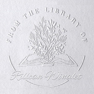Custom Library Embosser | Personalized Book Embosser | Personal Library Embosser Custom Stamp Seal from The Library of | Floral Book Embosser (Flowers 1)