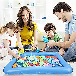 TOY Life Magnetic Fishing Game for Kids 3-5 with 2 Toddler Fishing Poles, Magnetic Fishing Toys for Toddlers, Kids Bath Toys for Toddlers, Outdoor Pool Water Toys for Kids 4-8, Baby Fishing Toy