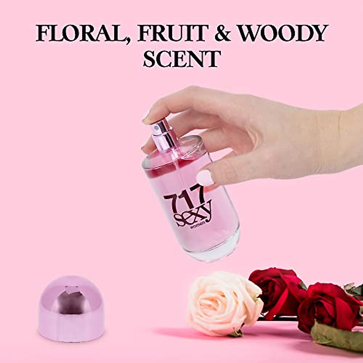 NovoGlow 717 Sexy Women- 100ml/3.4 Fl Oz Eau De Parfum Spray - Long Lasting Floral Citrusy & Powdery Fragrance Smell Fresh & Clean All Day Includes Carrying Pouch Gift for Women for All Occasions