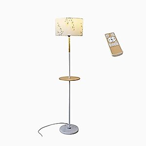 Floor Lamp Coffee Table Floor Lamp Smart Remote Nordic Room Bedroom Bedside Simple Creative Warmth Floor Light Standing Light (Color : Magnolia, Size : With remote control)