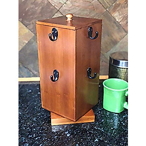 Autumn Alley Mug Holder - Coffee Mug Tree - Bamboo Rotating Cup Holder with Coffee Pod Storage - 8 Mug Tree Stand Spinning Countertop Mug Rack - Coffee Mug & Cup Holder Tree for Counter