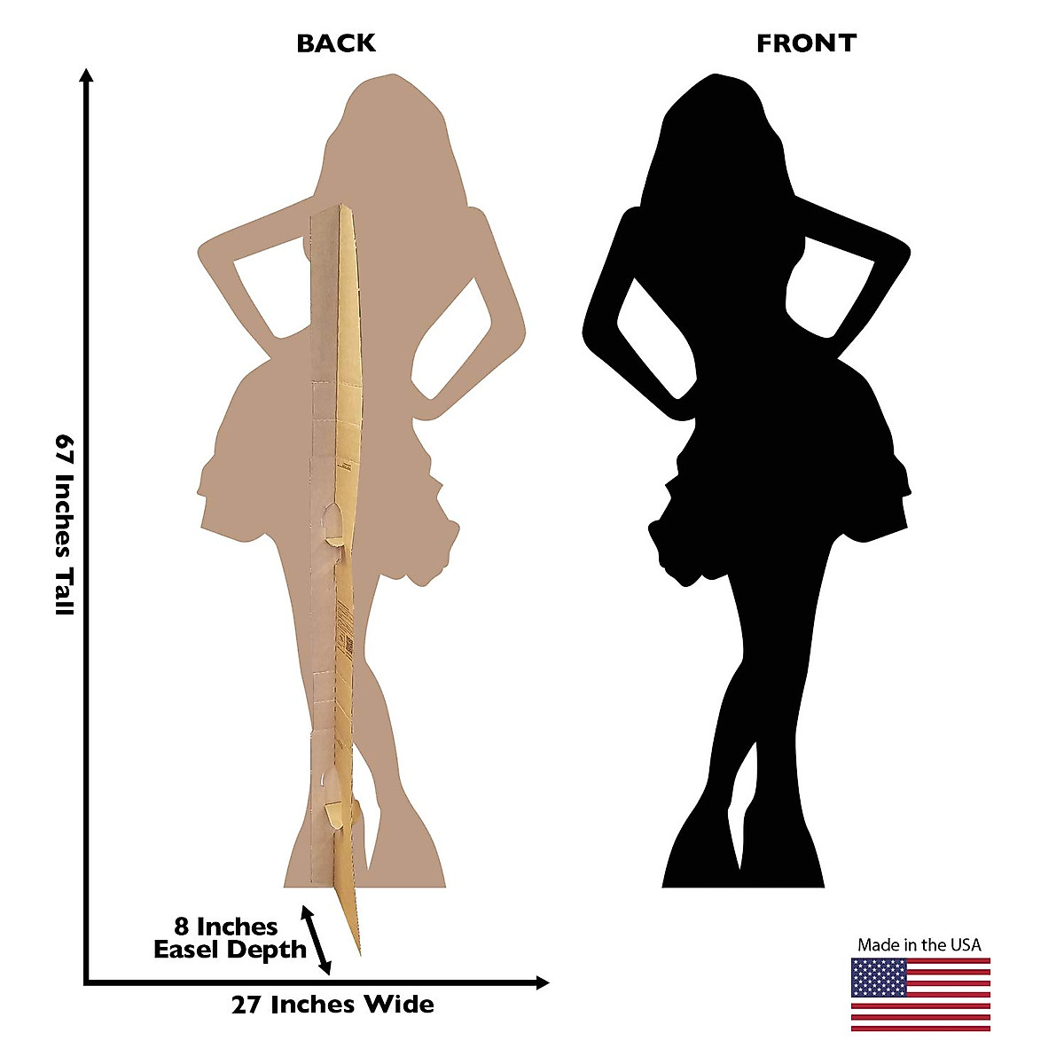 Cardboard People Woman in Skirt Silhouette Life Size Cardboard Cutout Standup